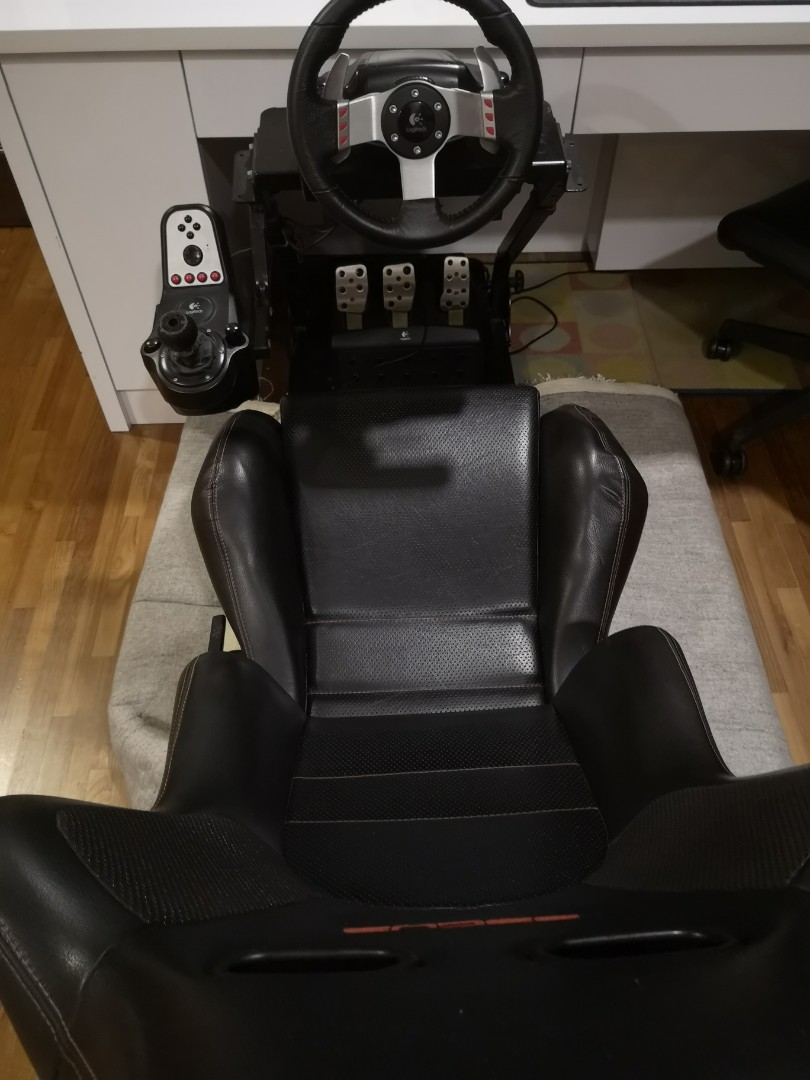 LOGITECH G27 STEERING WHEEL + PEDAL + SHIFTER, Video Gaming, Video Game ...