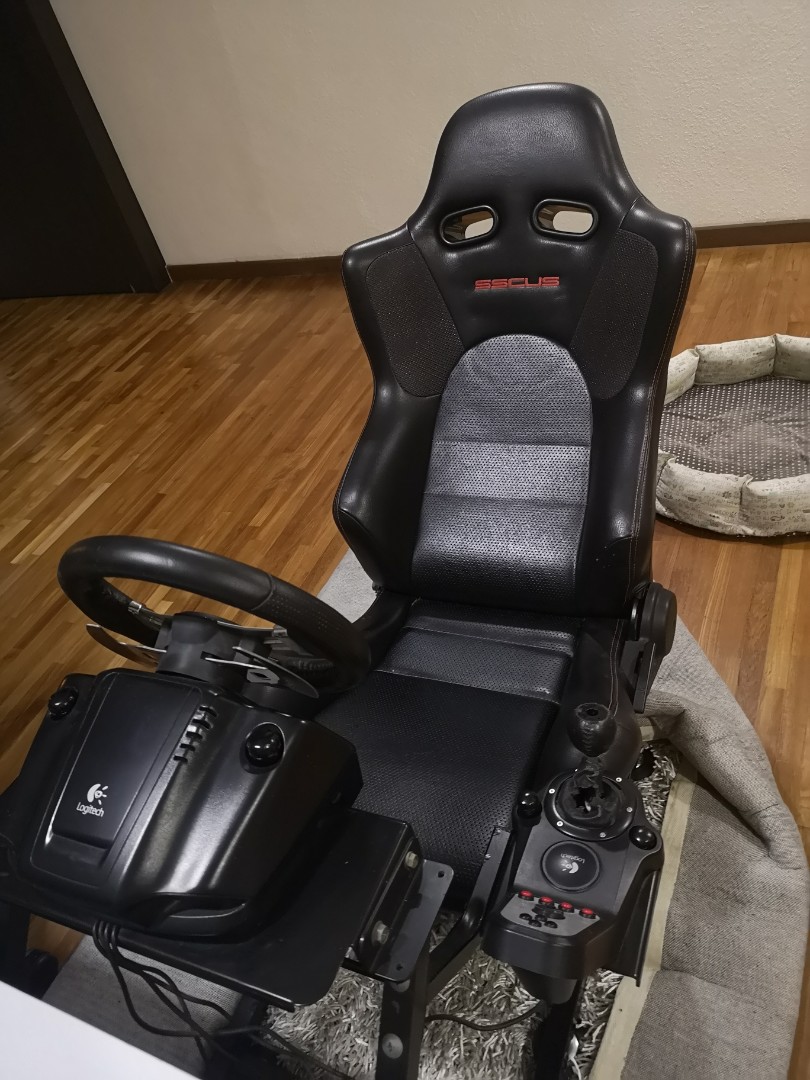 LOGITECH G27 STEERING WHEEL + PEDAL + SHIFTER, Video Gaming, Video Game ...