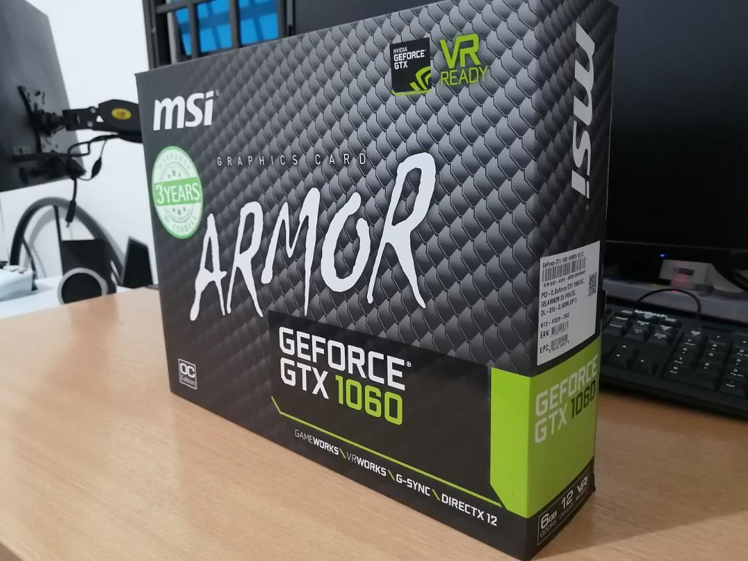 MSI Graphics Card GPU GTX1060 6G OC Edition, Computers & Tech, Parts & Accessories, Computer ...