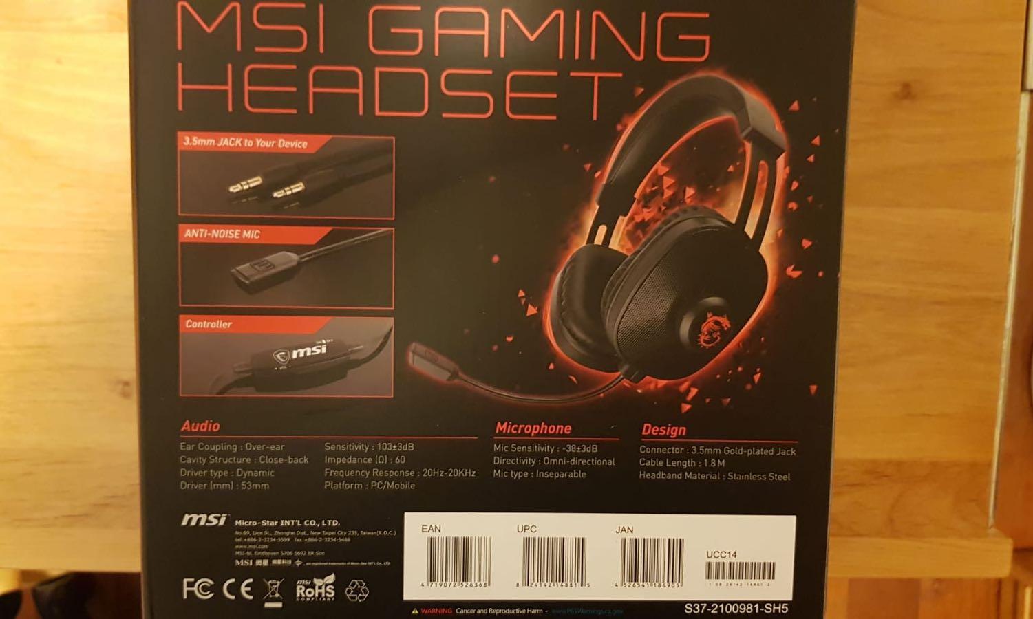 MSI Headset, 音響器材, 頭戴式/罩耳式耳機 - Carousell