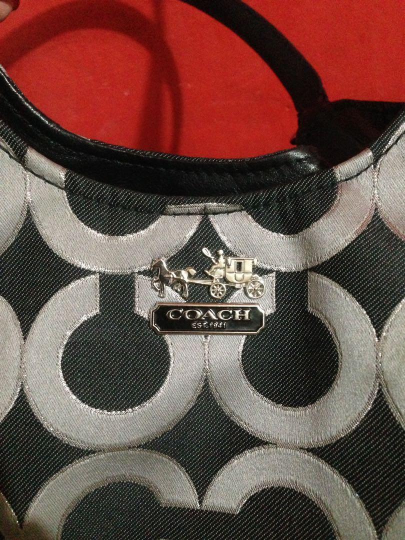 Original Coach Madison Signature Op Art Maggie Shoulder Bag, Luxury ...