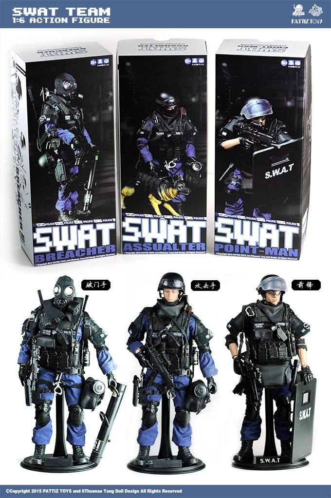 Pattiz Toy Swat Team 1/6 scale Set of 3 collectable figures, Hobbies ...