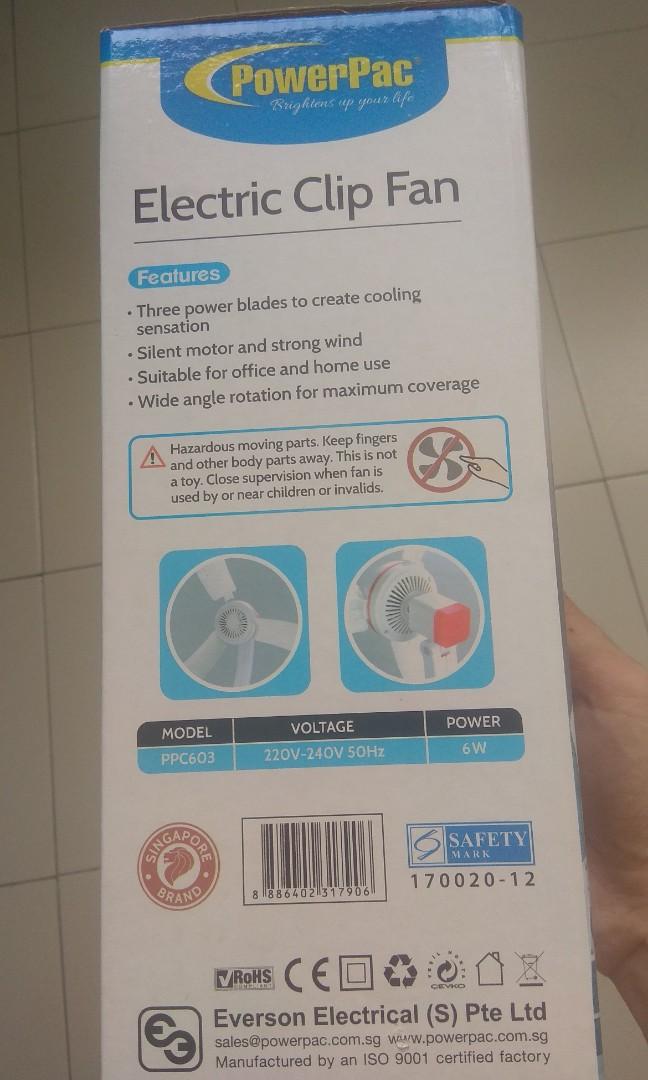 PowerPac clip fan, Furniture & Home Living, Lighting & Fans, Fans on ...