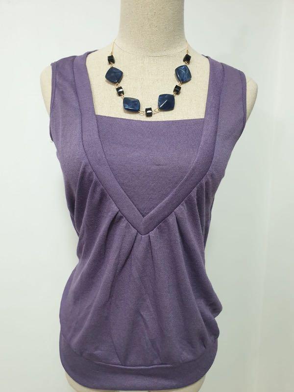 Purple Top, Women's Fashion, Tops, Sleeveless on Carousell