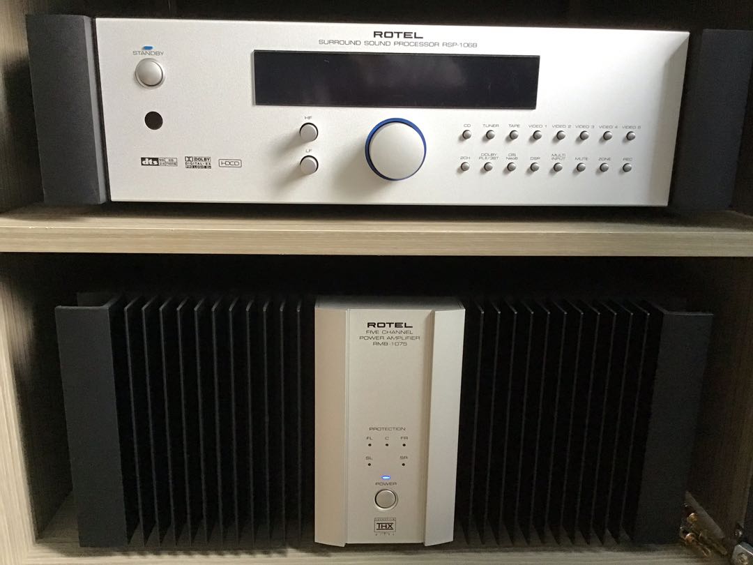 Rotel RSP-1068 & RMB-1075 Pre Amp Processor Power Amp, Audio, Other ...