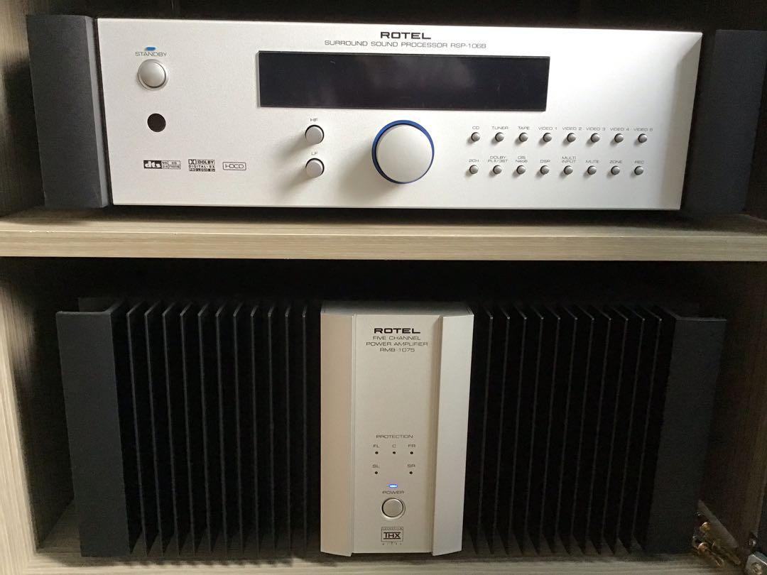 Rotel RSP-1068 & RMB-1075 Pre Amp Processor Power Amp, Audio, Other ...