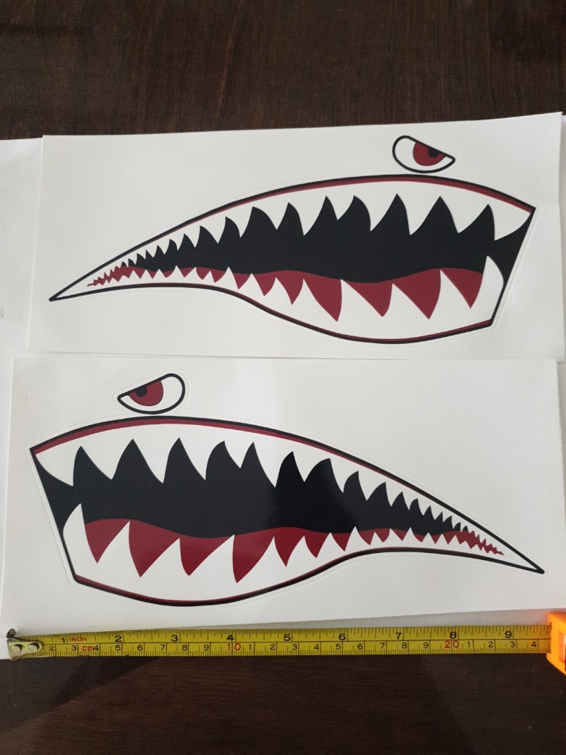 Shark decal/sticker, Motorcycles, Motorcycle Accessories on Carousell