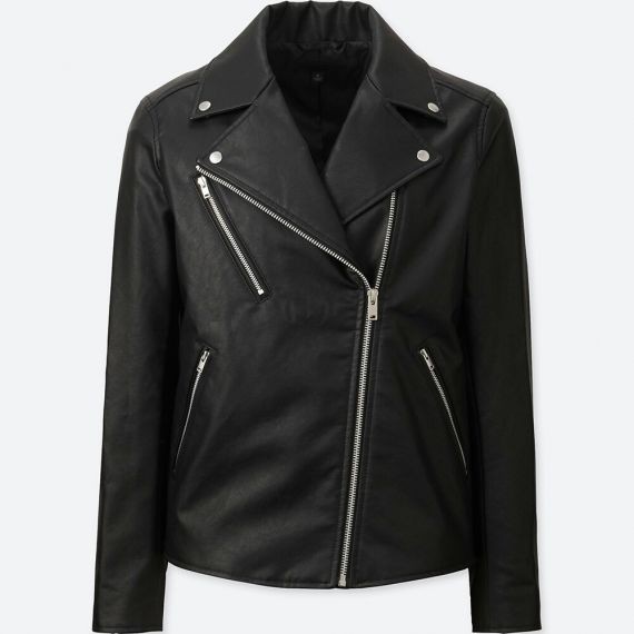Uniqlo Faux Leather Jacket, Women's Fashion, Coats, Jackets and ...