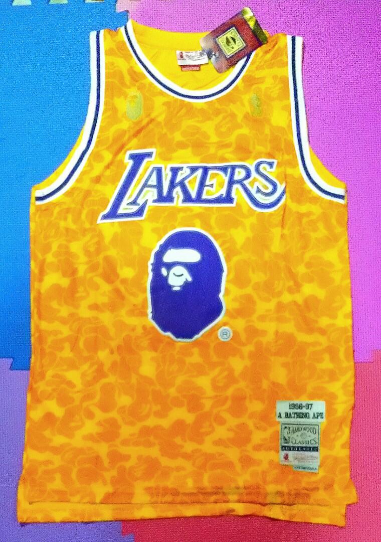 Bape A bathing ape lakers nba basketball jersey mens, Men's Fashion ...