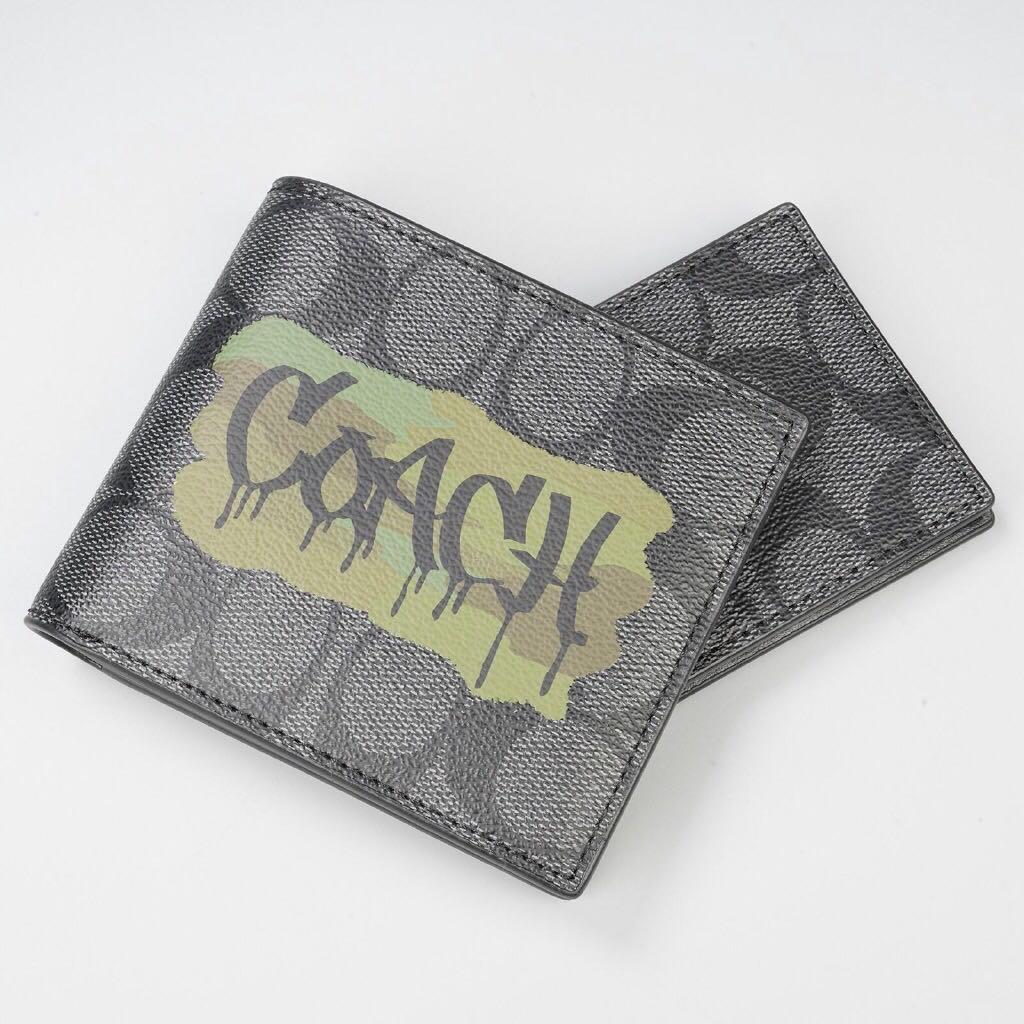 Coach Men 3in1 wallet in signature canvas with graffiti, Fesyen Pria ...