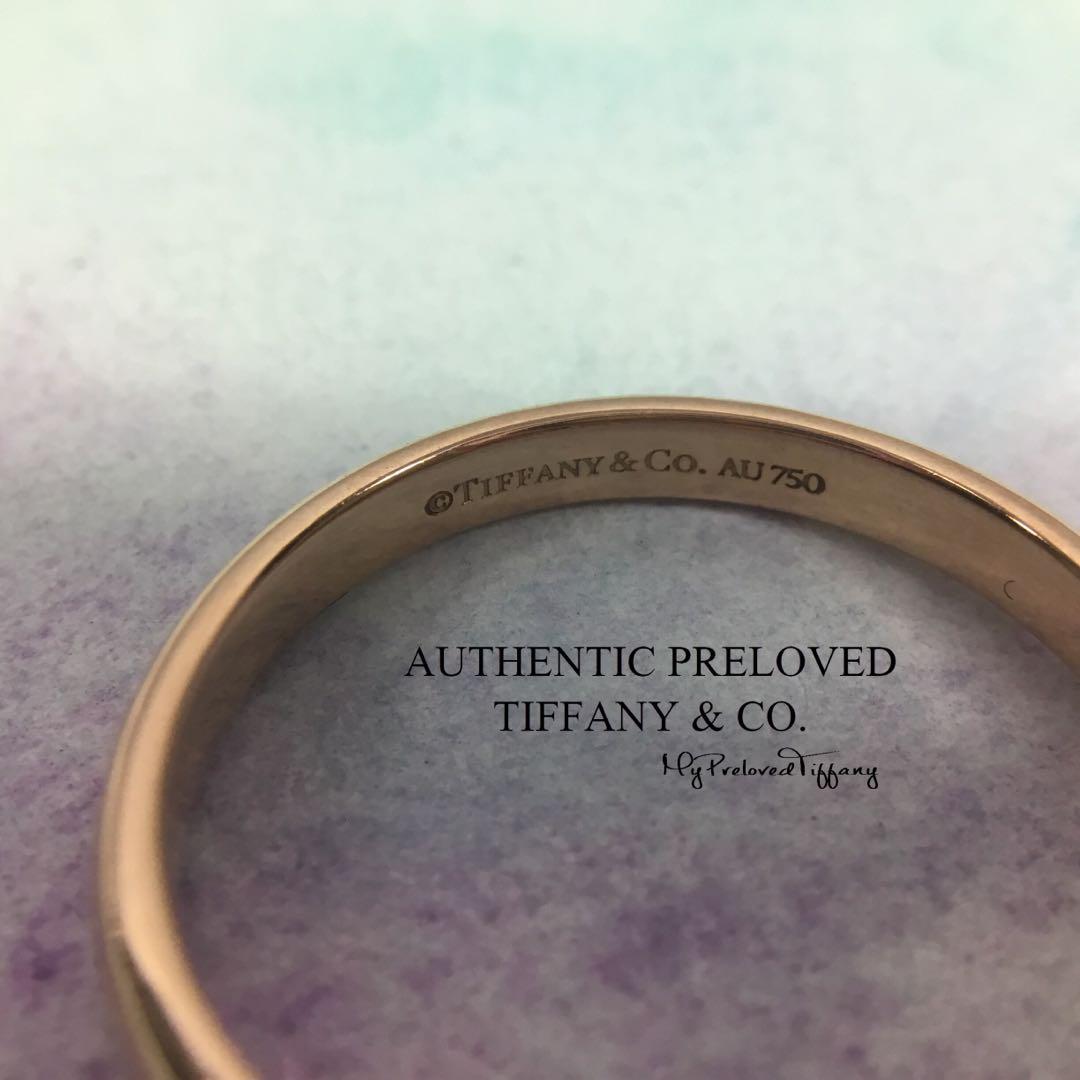 Excellent Authentic Tiffany & Co. Notes Ring Logo Rose Gold 750 #8.75 ...