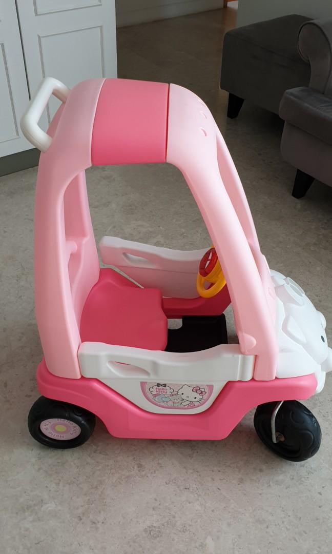 Hello Kitty Push and Play Ride on Car (reduced Price!), Babies & Kids ...