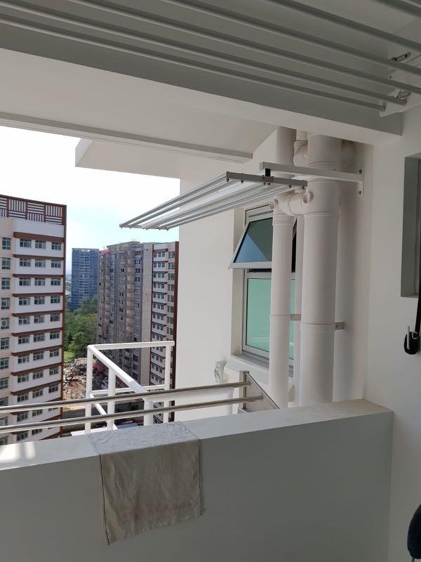 Indoor and outdoor sliding cloths laundry system for BTO Hdb (Made in ...