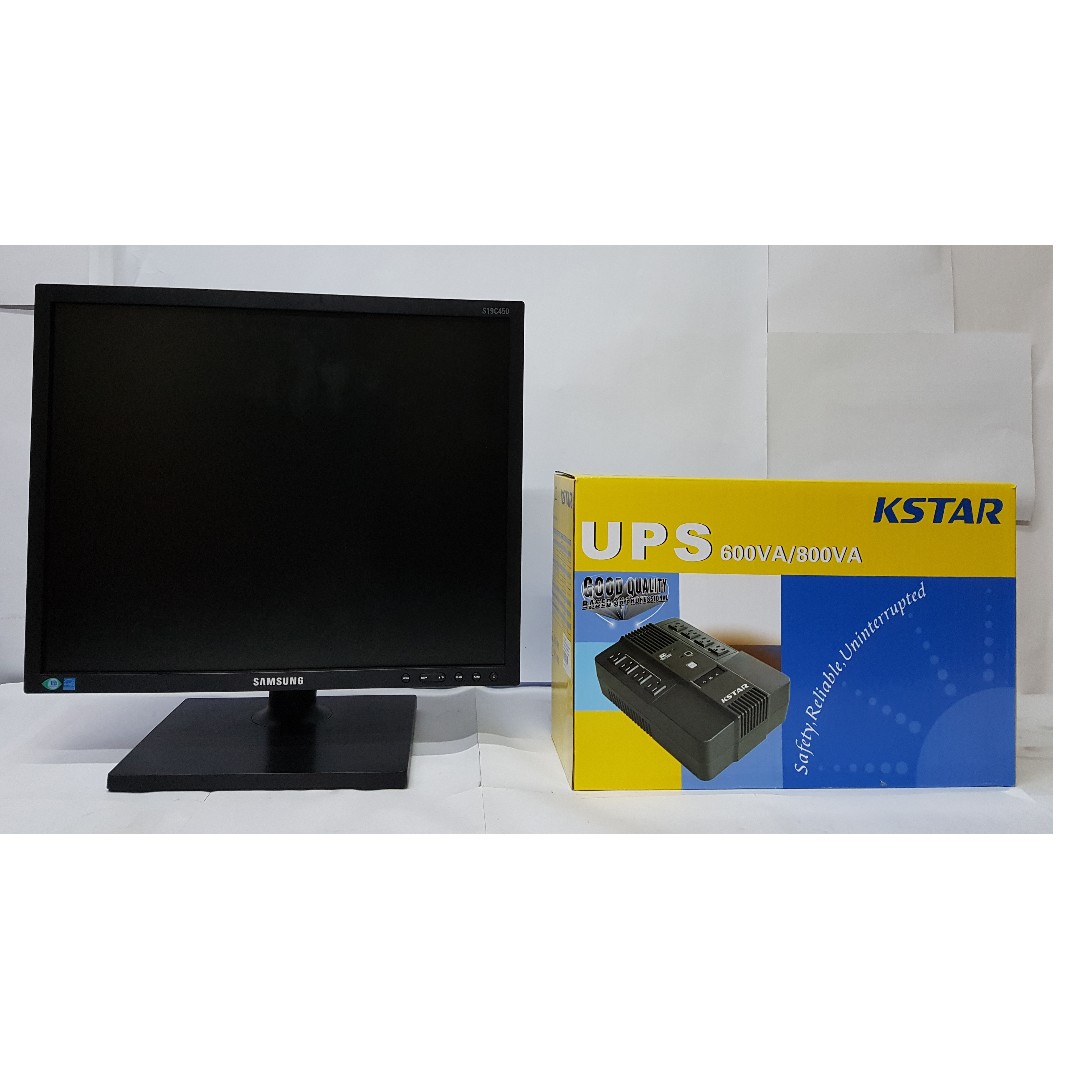 Samsung S19C450BR 19-inch LED Backlit LCD Monitor with KSTAR 600VA AiO ...
