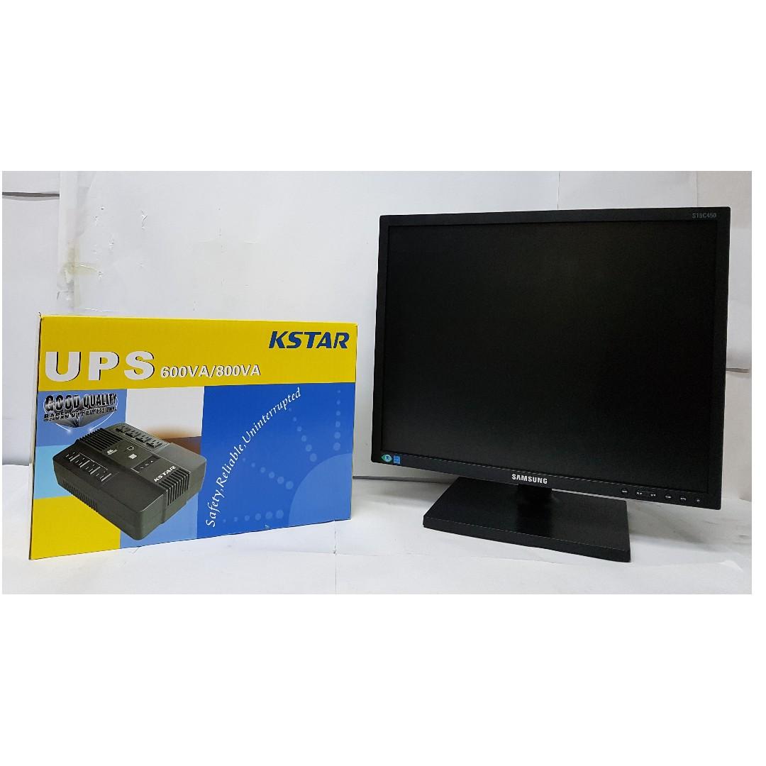 Samsung S19C450BR 19-inch LED Backlit LCD Monitor with KSTAR 800VA AiO ...