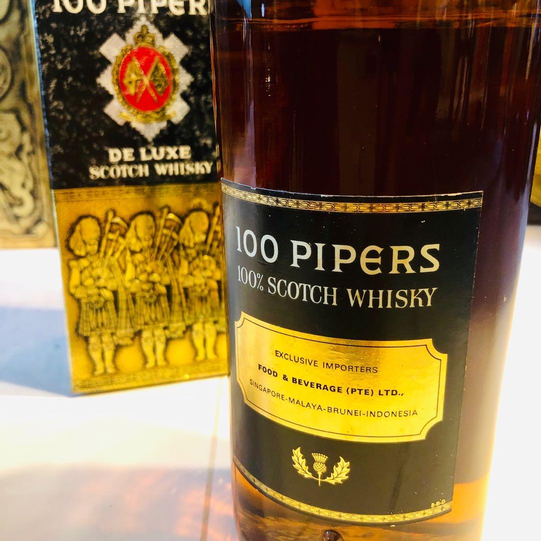 1980s 100 pipers Scotch Whisky 700ml, Food & Drinks, Alcoholic ...