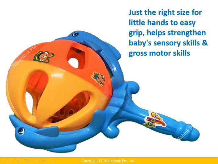 2 in 1 Hand Bell Shaking & Ball Toddler Educational Toys for 0-12 ...