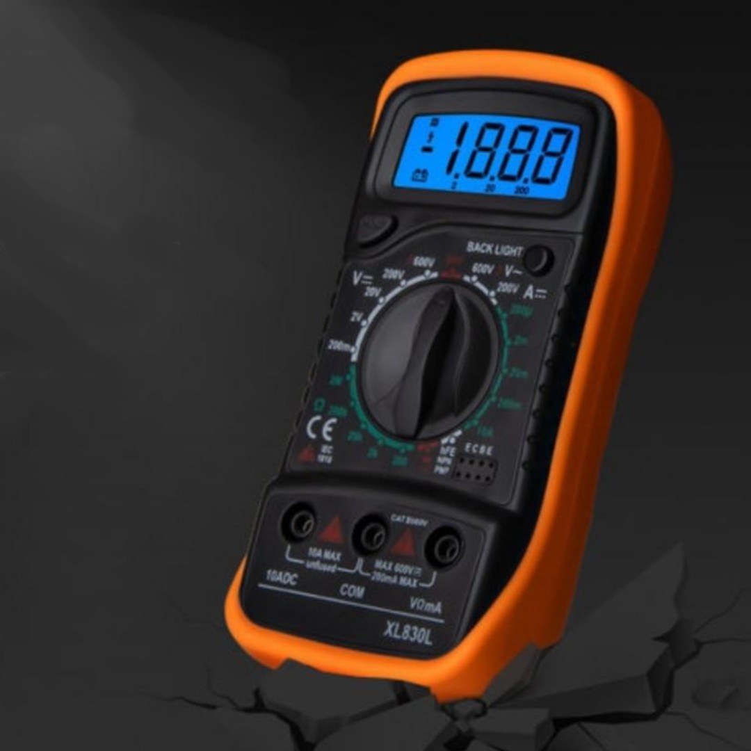 Digital Multimeter With Backlight and Hold DCV ACV HFE OHM Resistance ...