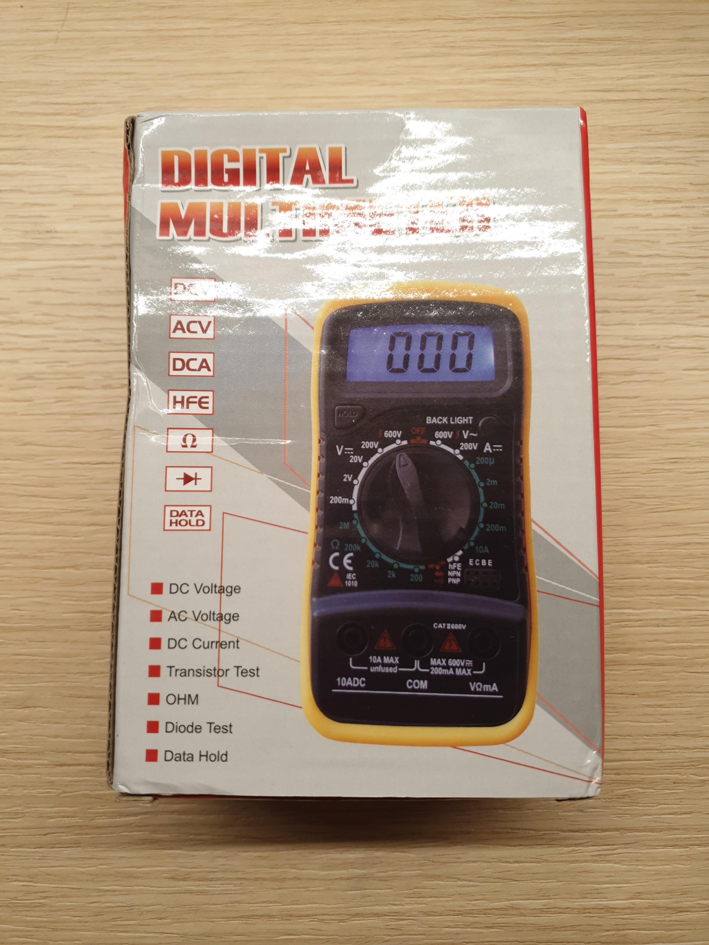Digital Multimeter With Backlight and Hold DCV ACV HFE OHM Resistance ...