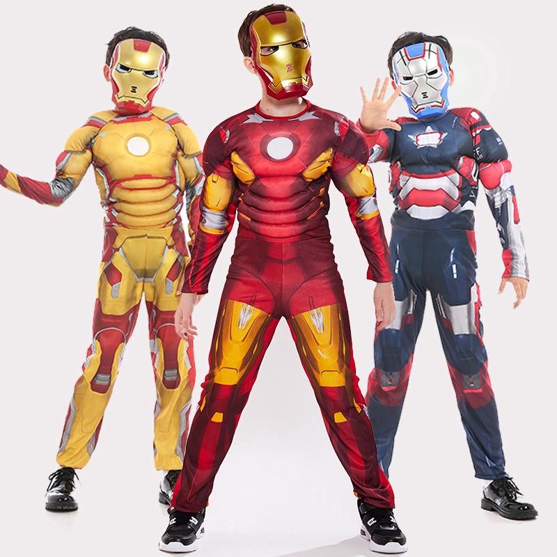Iron Man Boys Muscle suit Super Hero Costume SpiderMan Batman Avengers ...