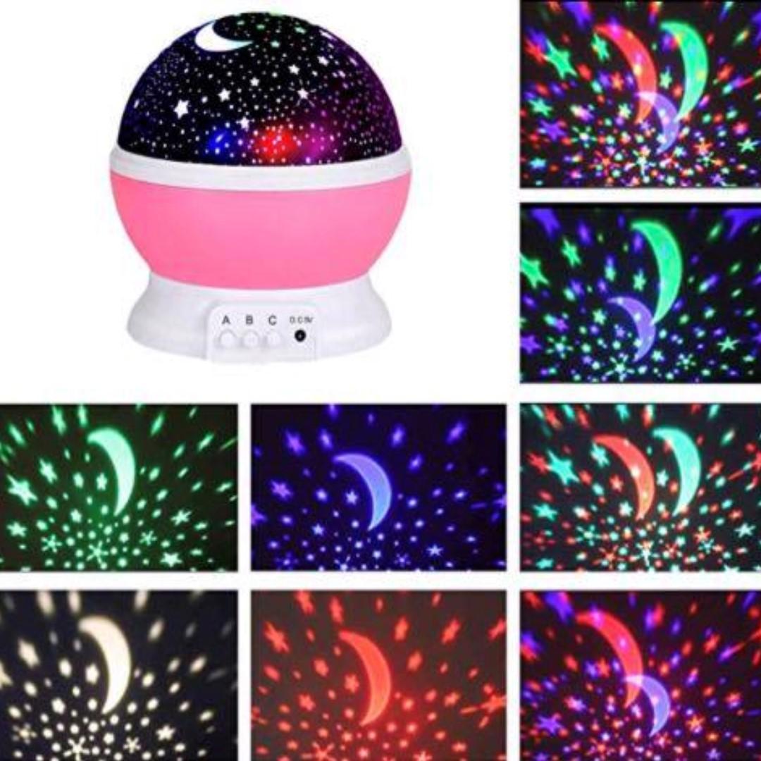 (M653) Starry Night Light Projector for Girls, Star Moon Rotating ...