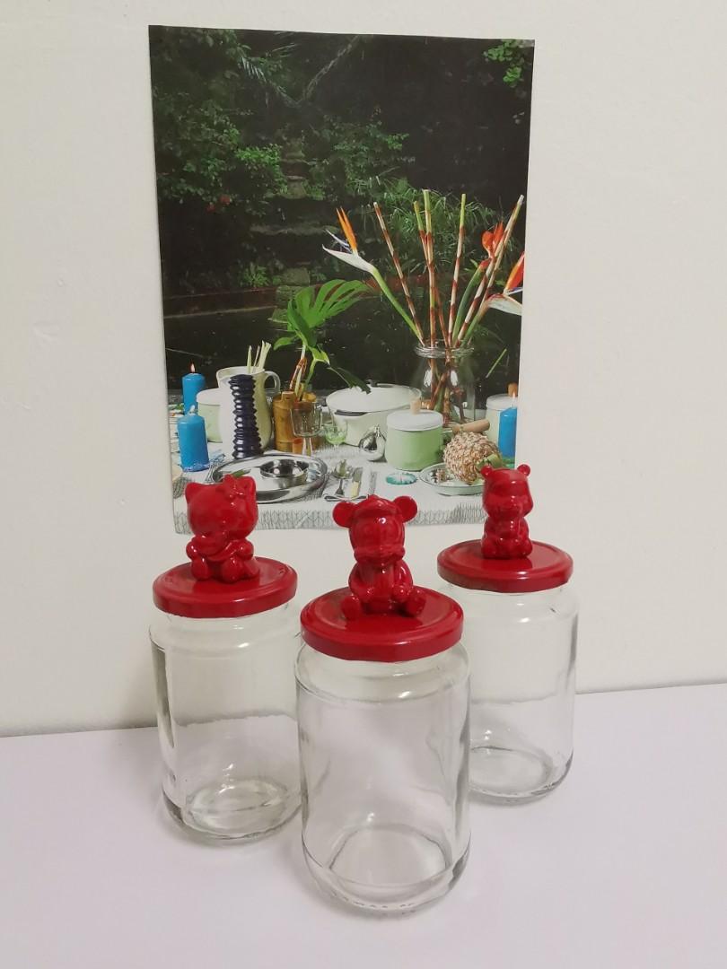 Mason Jar with Cute Figurine - Set#C, Furniture & Home Living ...