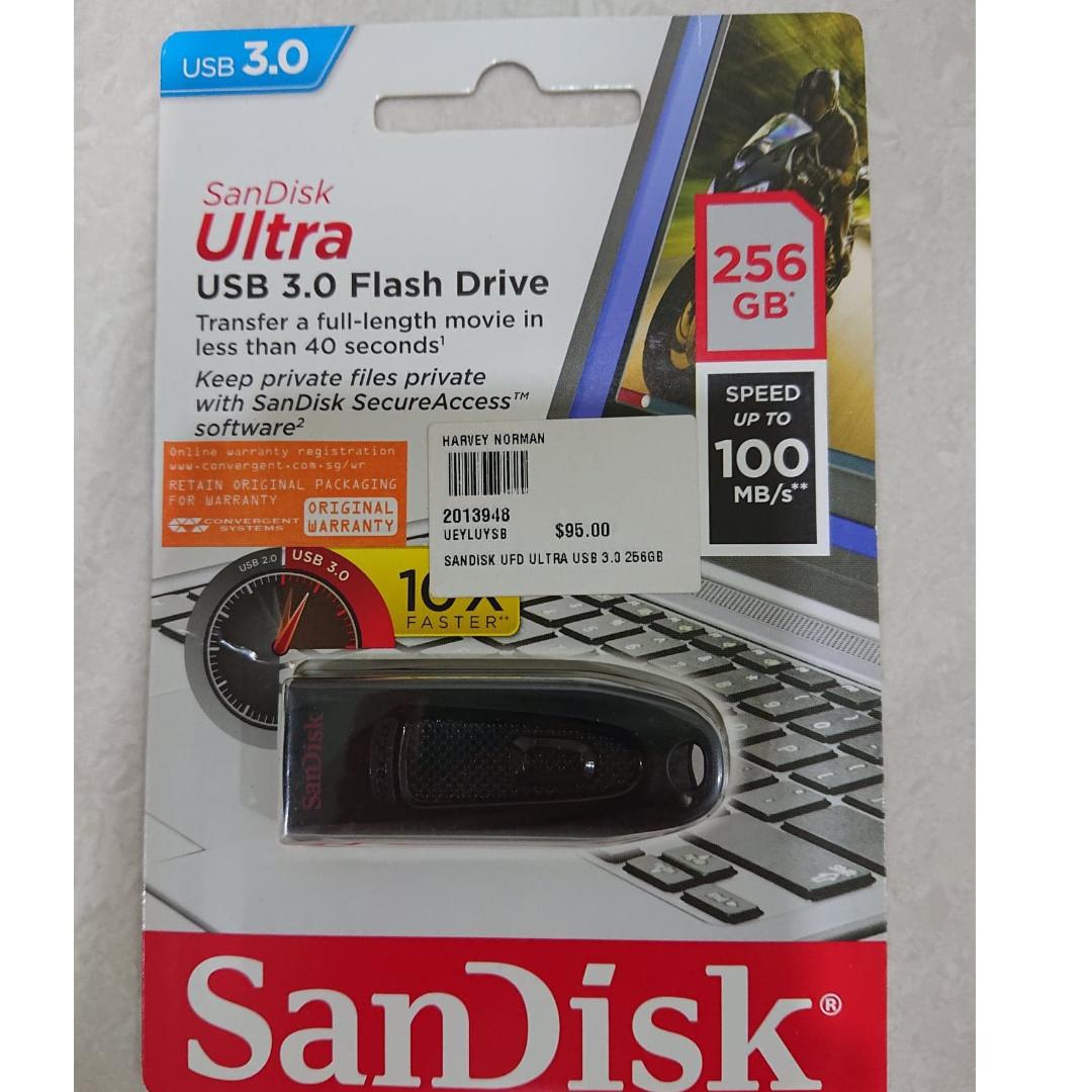 SanDisk Ultra USB 3.0 Flash Drive 256GB, Computers & Tech, Parts ...