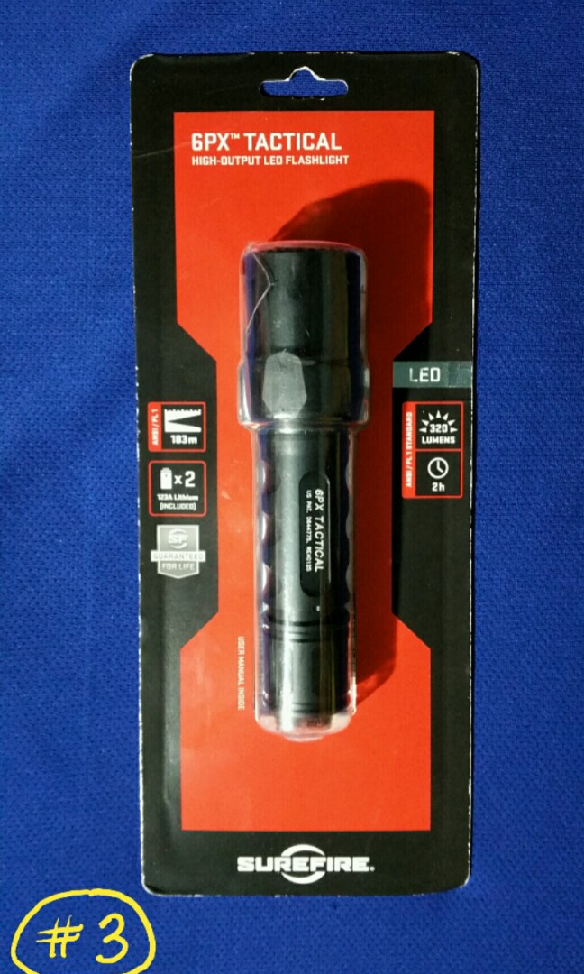 SUREFIRE 6PX TACTICAL Led Flashlight 320 Lumens (Single Mode) Made in USA Leatherman Maglite ...