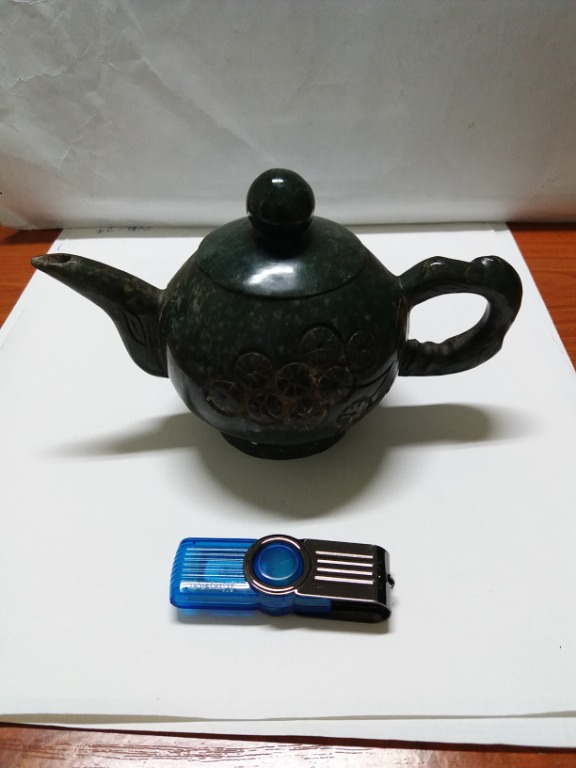 Vintage Ancient China Jade Hand Carved Tea Pot 1900s, Furniture & Home ...