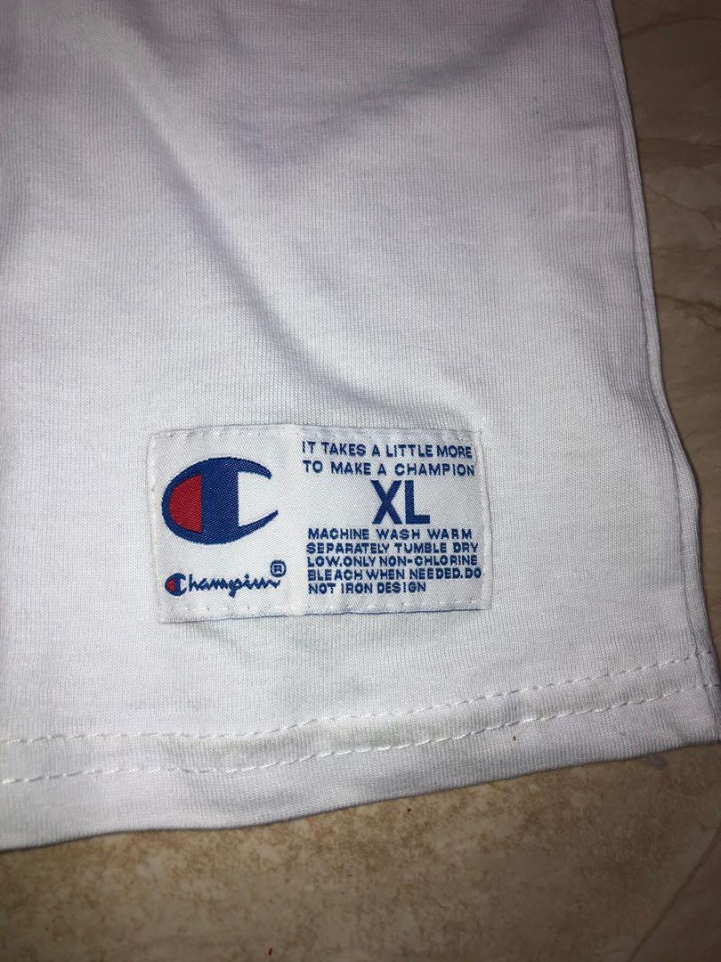 Champion T-shirt big logo (knock-off), Men's Fashion, Tops & Sets ...