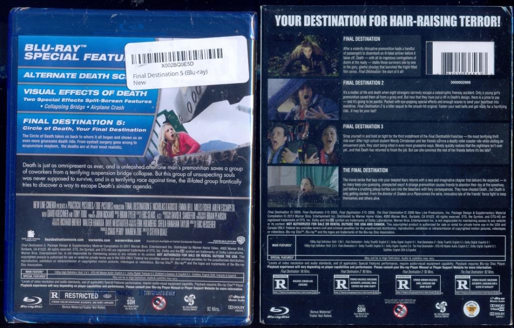 Final Destination 4-Movie Collection + 5 [ Blu-Ray ], Hobbies & Toys ...