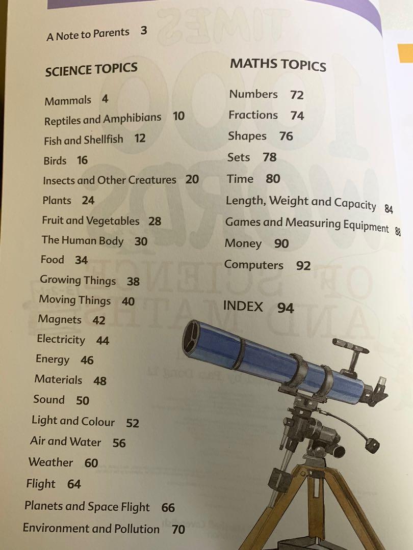 Times 1000 words of science and math, Hobbies & Toys, Books & Magazines ...