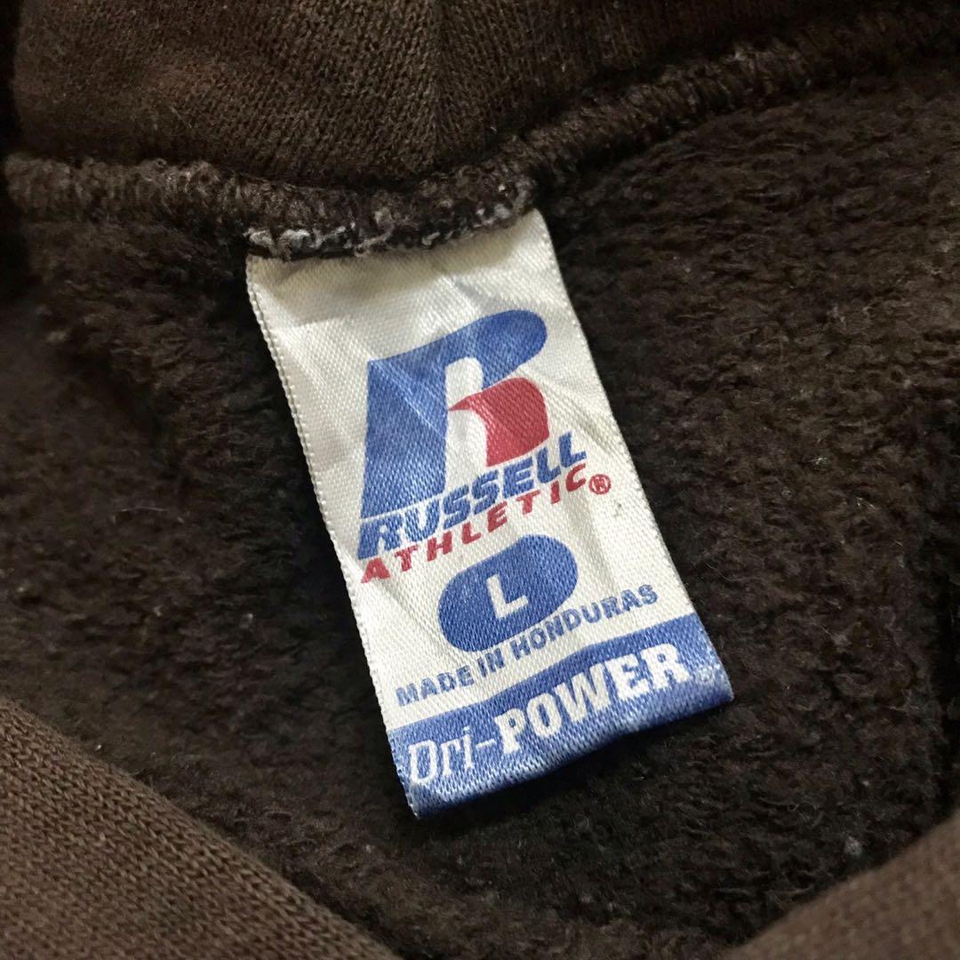 Vintage 90s Russell Blank Brown Hoodie Jacket, Men's Fashion, Coats ...