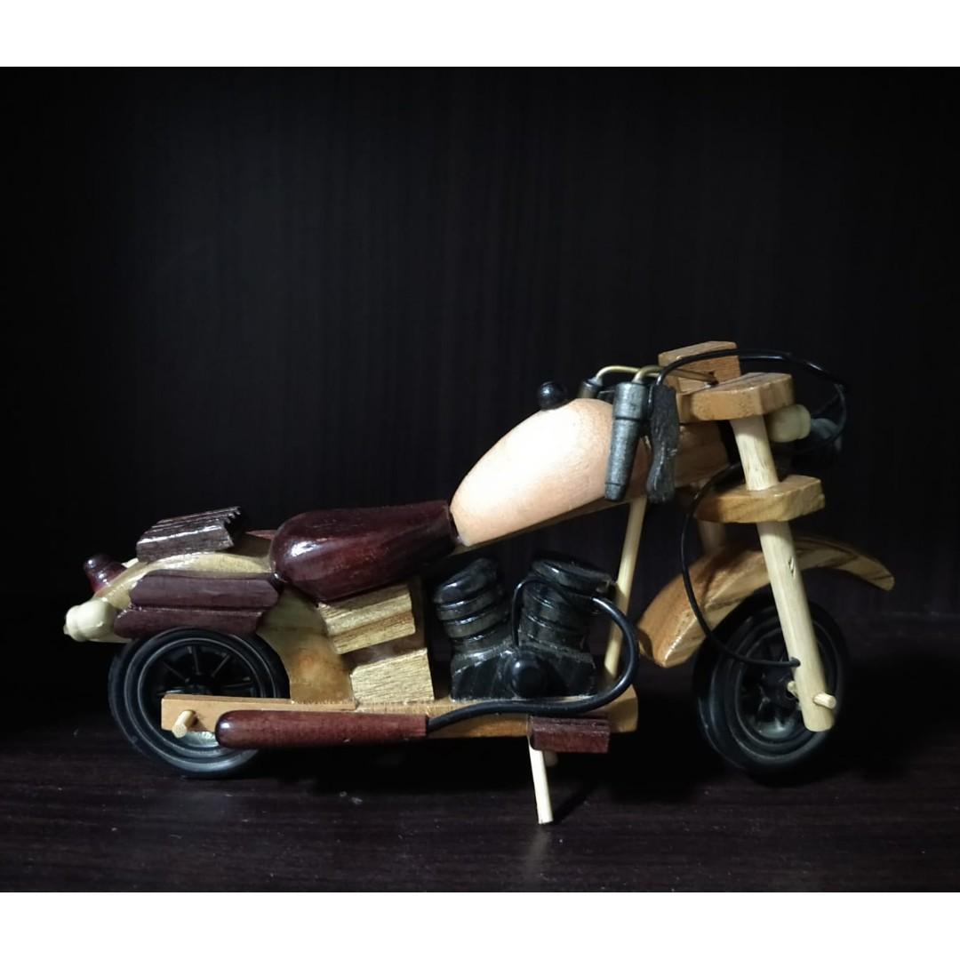 Authentic hand crafted wooden motorbike model., Hobbies & Toys ...