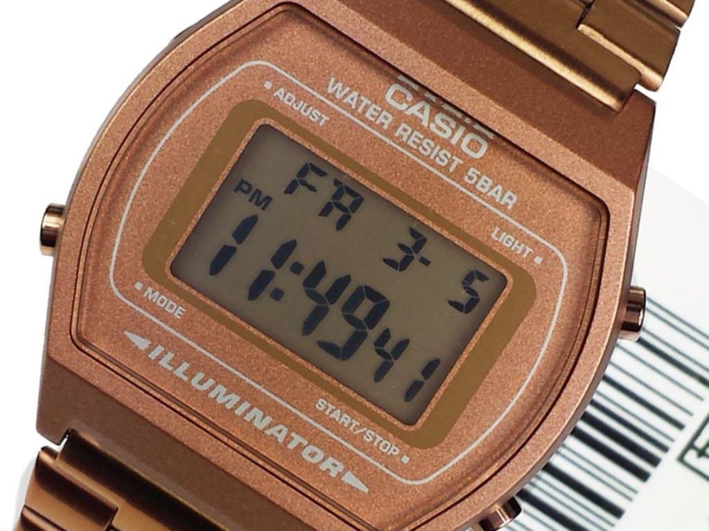 Casio Vintage B640 Rose Gold Classic Digital Watch B640WC-5A Rosegold ...