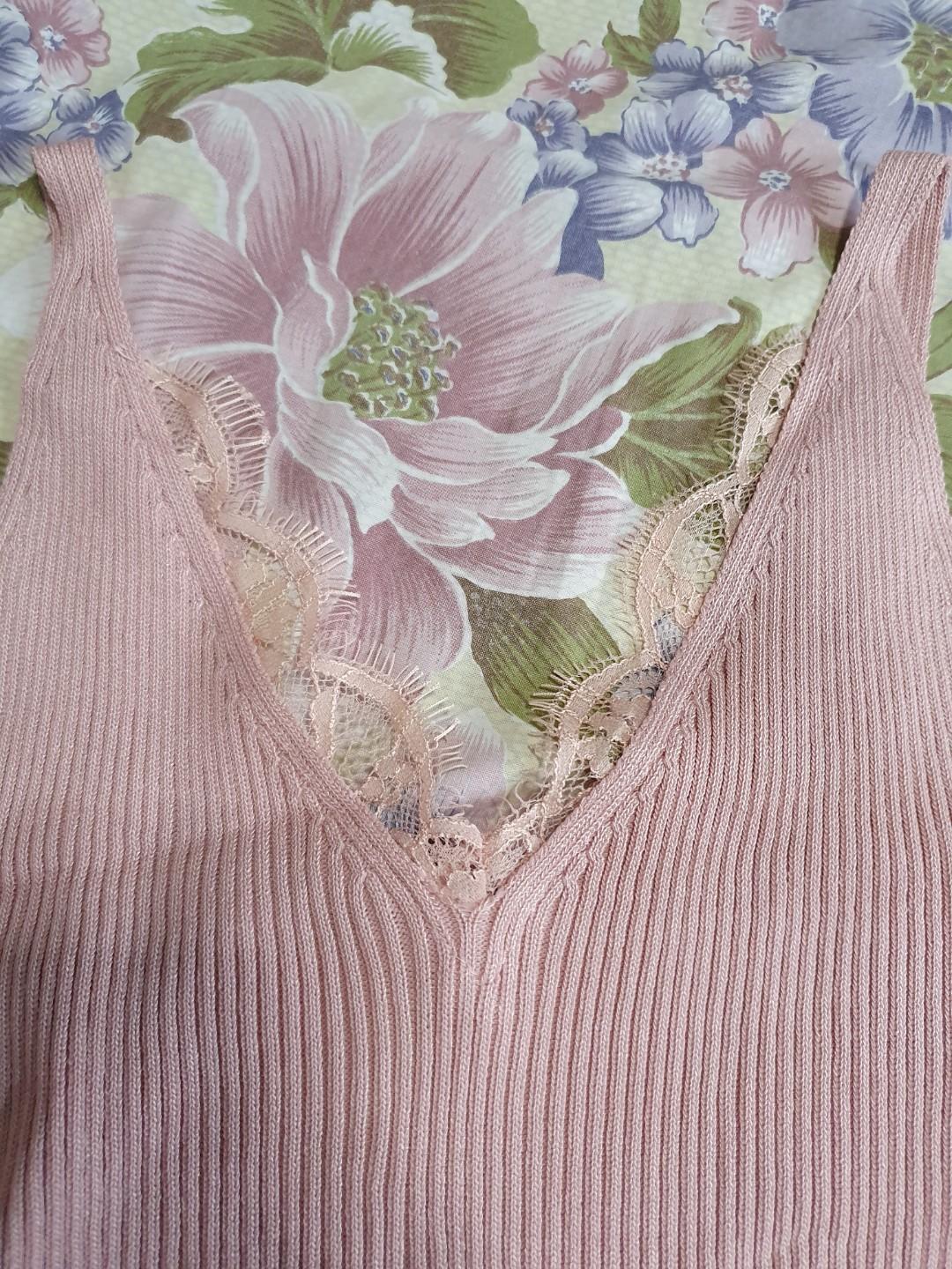 Pink Knitted Top, Women's Fashion, Tops, Blouses on Carousell