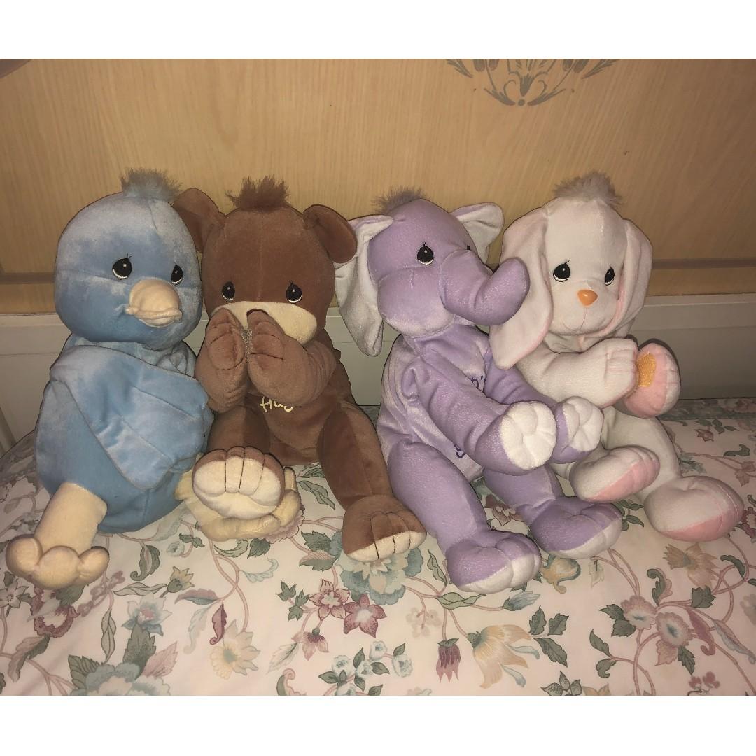 Lot of 4 Precious Moments Soft Plush Set with Velcro Huggable Hands ...