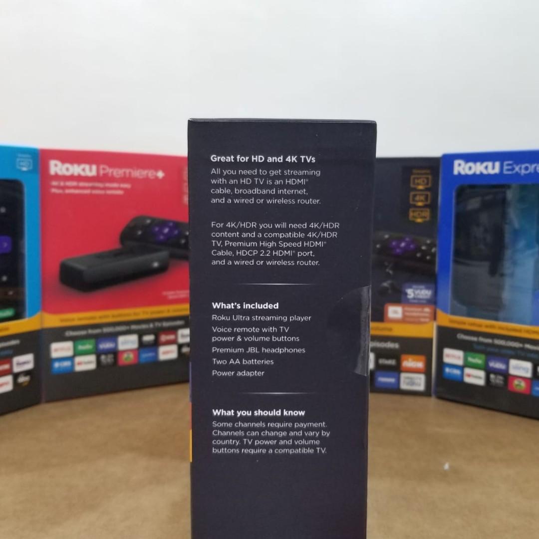 Roku Ultra - HD and 4K UHD Streaming Media Player with HDR, Enhanced Remote with Voice Search ...