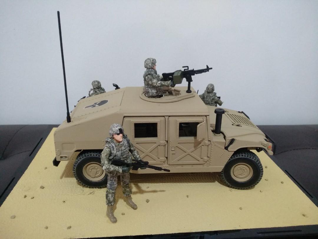 Scale 1/18 Die Cast Humvee With Soldiers And Acrylic Display Case ...