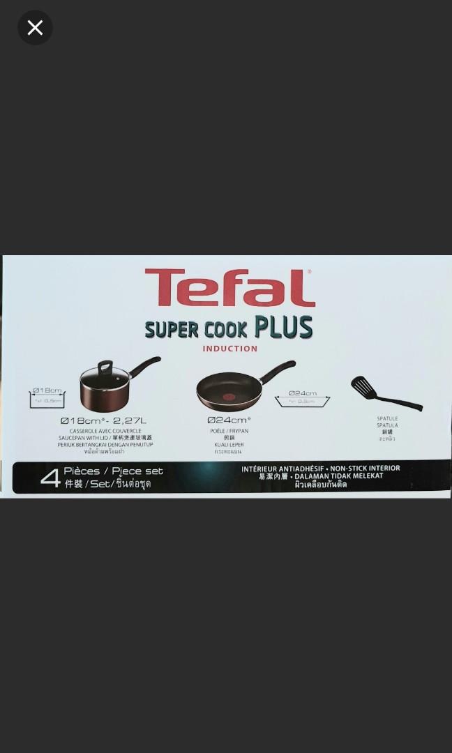 Tefal Super Cook Plus Set of 4 with induction, Furniture & Home Living ...