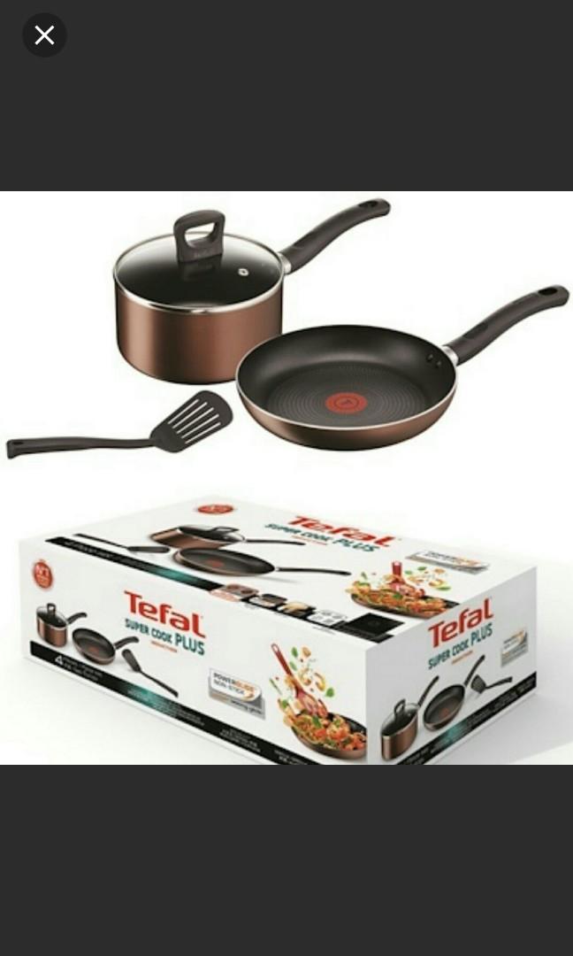 Tefal Super Cook Plus Set of 4 with induction, Furniture & Home Living ...