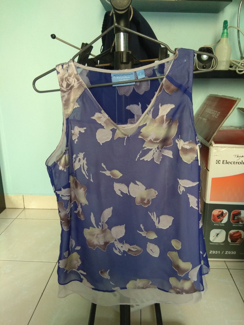 Vera wang sheer top, Fesyen Wanita, Pakaian Wanita, Atasan di Carousell