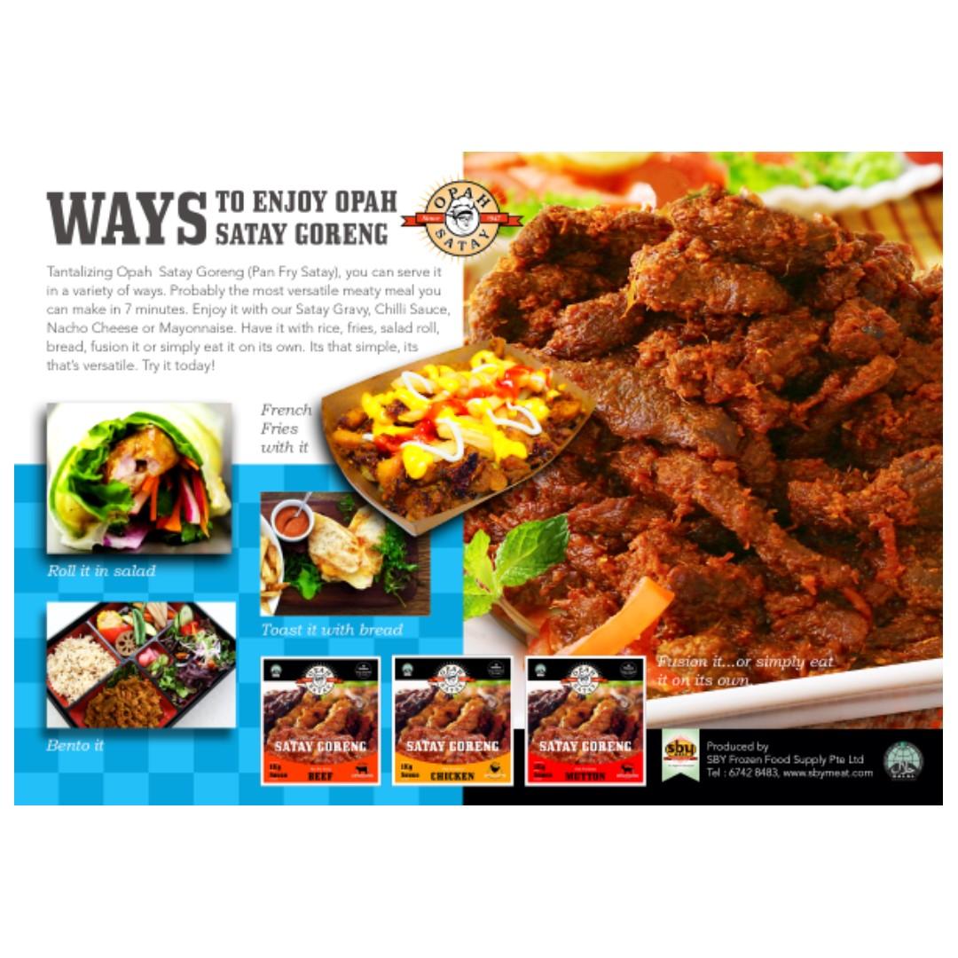Halal Beef Stickless Satay (Satay Goreng Lembu) 1kg with Peanut Sauce ...
