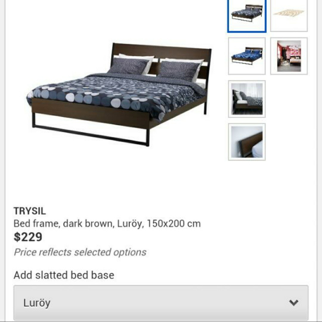 Ikea Trysil Bed Frame with Slatted Base, Furniture & Home Living ...