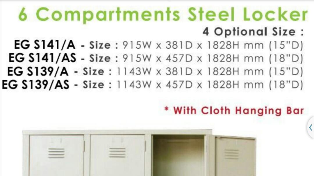 MULTIPLE LOCKER. 6 Compartments Steel Locker.Almari Pakaian Besi 6 ...
