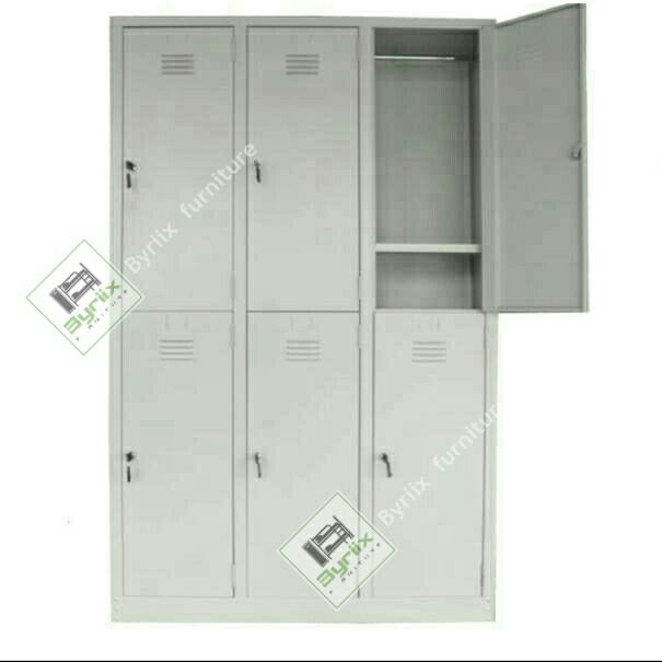 MULTIPLE LOCKER. 6 Compartments Steel Locker.Almari Pakaian Besi 6 ...