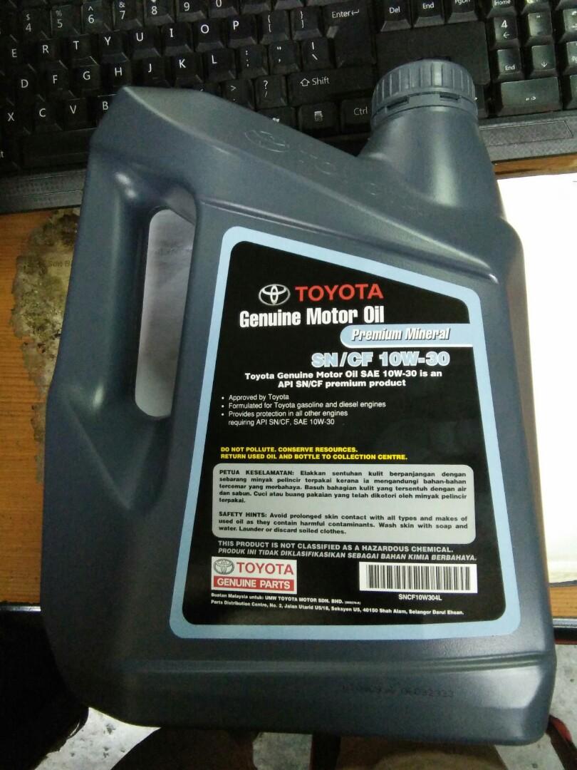 [ORIGINAL] Toyota 10W-30 Premium Engine Oil (4L), Auto Accessories on ...
