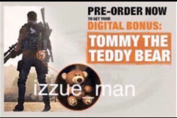 PS4 / XBox Tom Clancy’s THE DIVISION 2 DLC 乙張 Teddy Bear, 興趣及遊戲, 玩具 ...