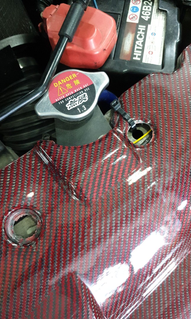 Red Carbon Fibre Radiator Cooling Plate for Honda Civic FD, Car ...