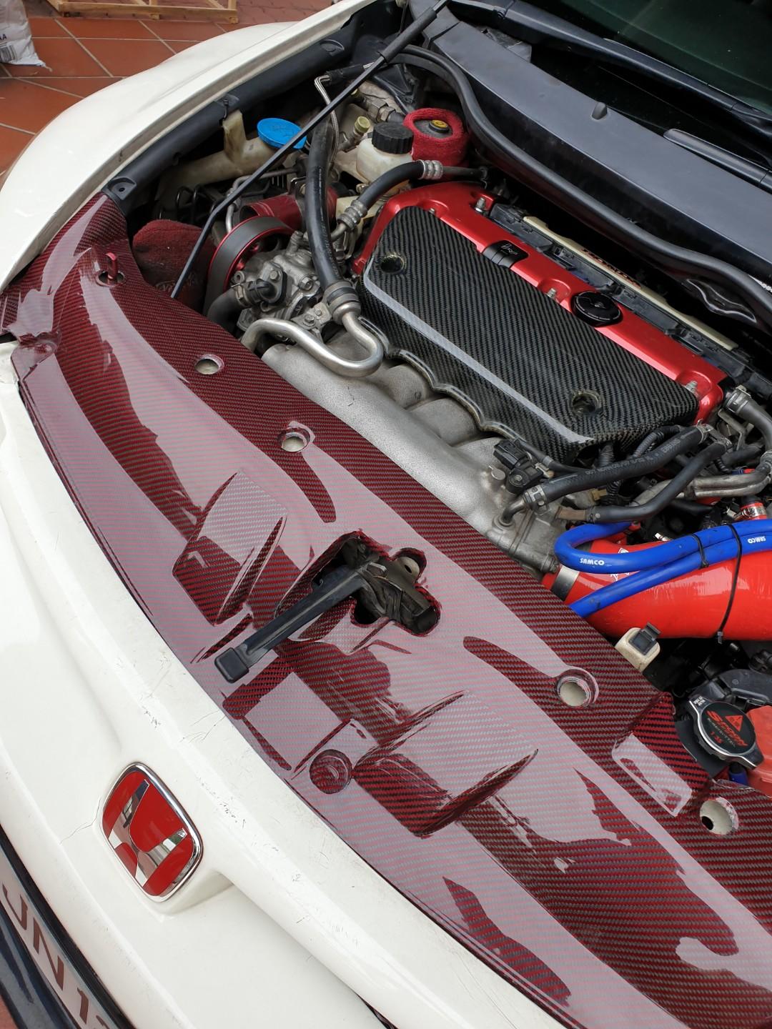 Red Carbon Fibre Radiator Cooling Plate for Honda Civic FD, Car ...